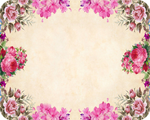 Floral Border Glass Worktop Saver | Pearl Glass