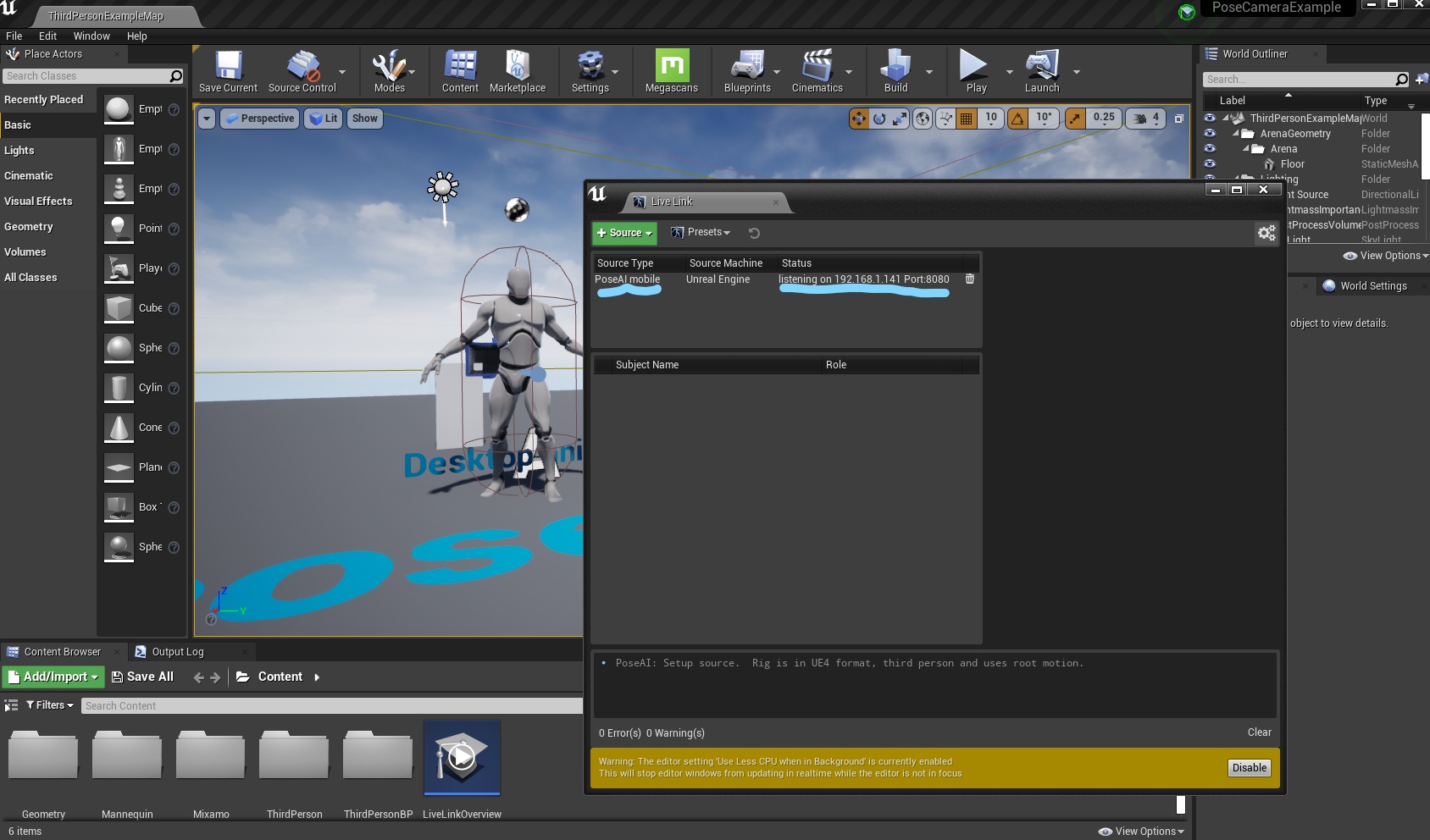 UE4 Example Walkthrough | Pose AI
