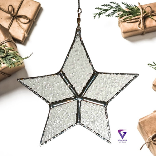 Star stained glass / leadlight suncatcher - crystal | Volcania Art Glass