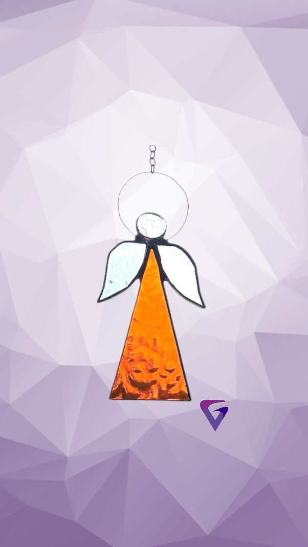 Angel Stained Glass / Leadlight Suncatcher-medium -coronation gold ...