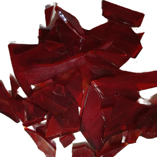 Red wispy (Spectrum) stained glass offcuts 100 grams | Volcania Art Glass