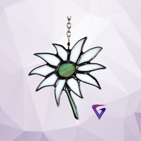 Flannel Flower leadlight suncatcher | Volcania Art Glass
