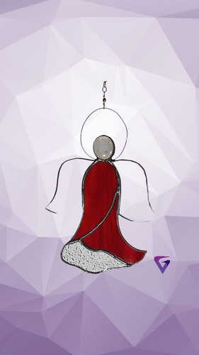 Angel Leadlight Suncatcher - large -red | Volcania Art Glass