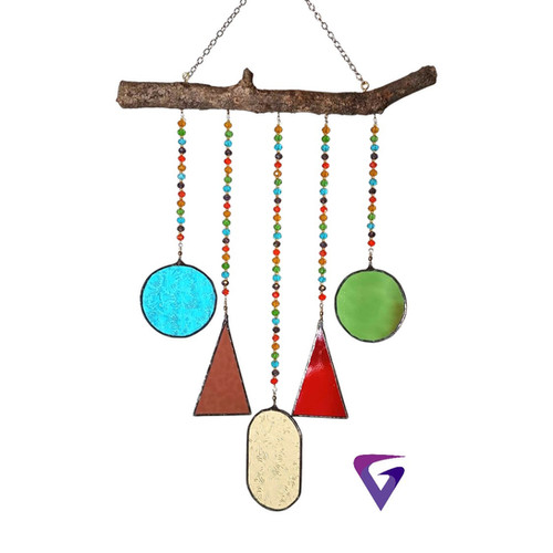 Shapes Leadlight Suncatcher Mobile | Volcania Art Glass