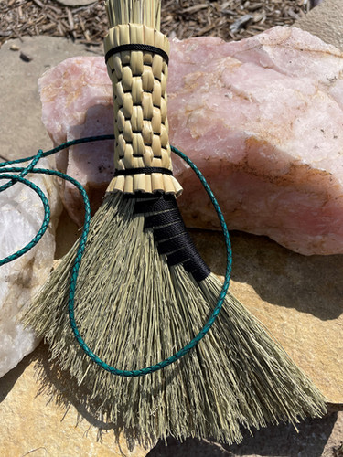 Standard Broomcorn Hen's Wing Broom - Plaited Handle | Just Whisk Away
