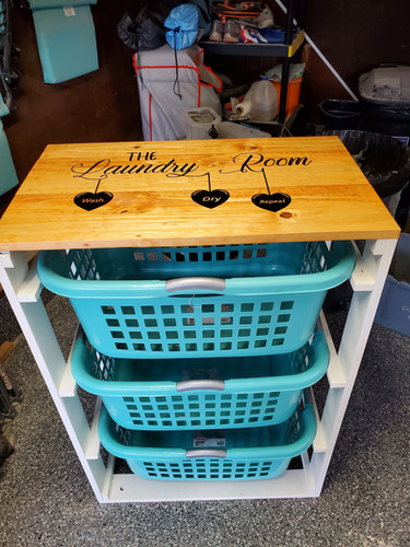 Laundry basket racks | BMS Woodworking, LLC