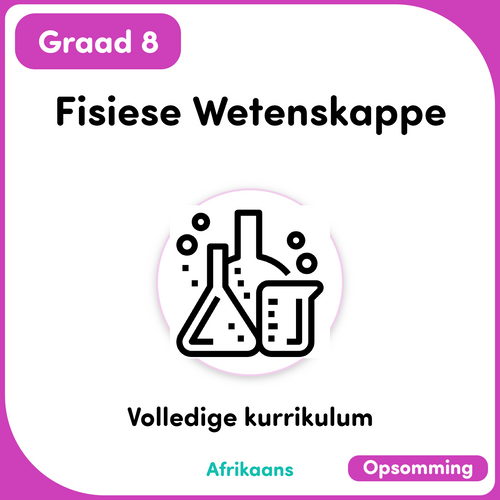 Gr 8 Fisiese Wetenskap [Afrikaans] | Testpapers