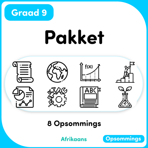 Gr 9 Pakket [Afrikaans] | Testpapers