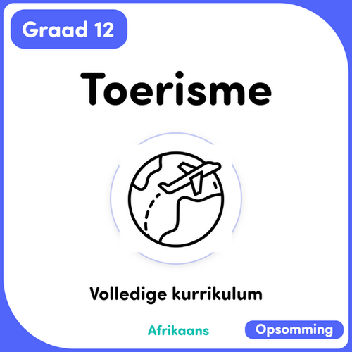 Gr 12 Toerisme [Afrikaans] | Testpapers