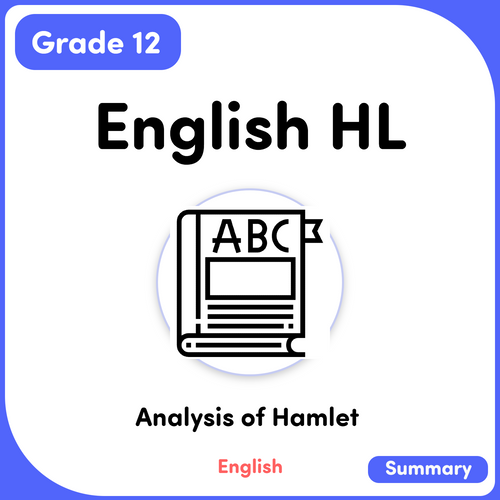 Gr 12 English HL Hamlet Analysis | Testpapers