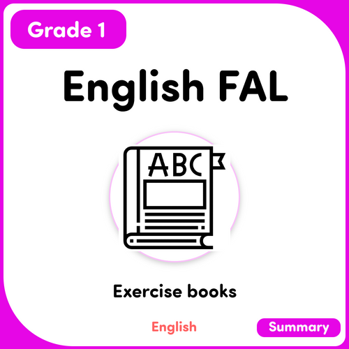 Gr 1 English FAL Exercise books | Testpapers