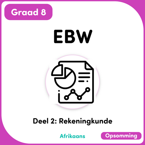Gr 8 EBW Deel 2: Rekeningkunde [Afrikaans] | Testpapers