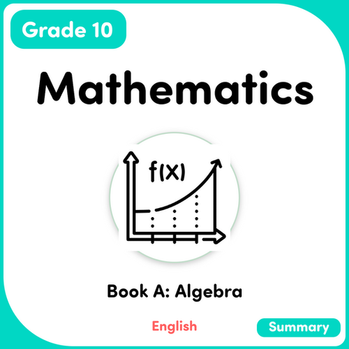 Gr 10 Mathematics Book A: Algebra [English] | Testpapers