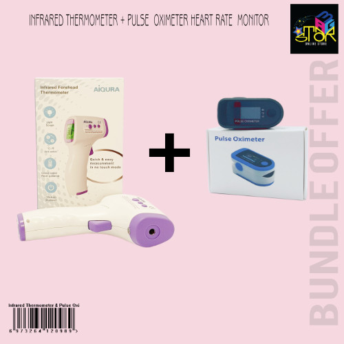 Infrared Forehead Thermometer Model AD801 + Pulse Oximeter| Aiqura ...