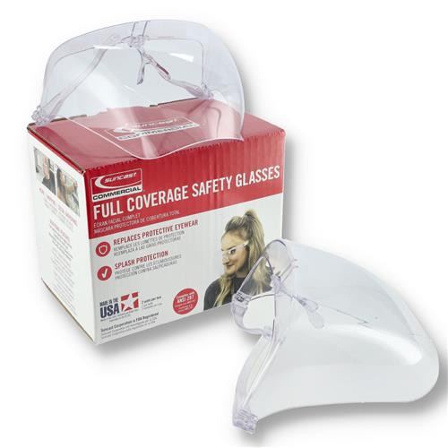 Suncast Commercial Safety Glasses Face Shields, One Size, Clear (2 pack ...
