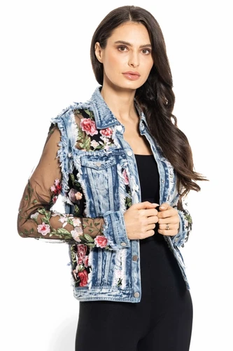 Denim & Lace Art Jacket | Odeon By Kris