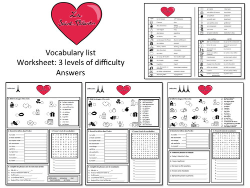 La Saint-Valentin- Worksheet