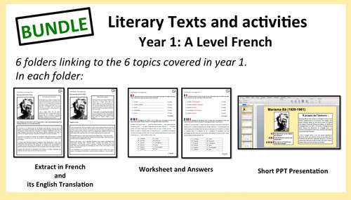Literary Texts-Year 1-BUNDLE | Laprofdefrancais