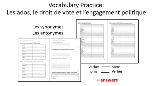 Vocab-Revision-Ados, droit de vote et Engagement Politique ...