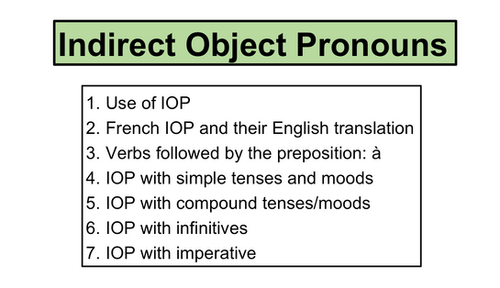 Grammar- Indirect Object Pronouns | Laprofdefrancais