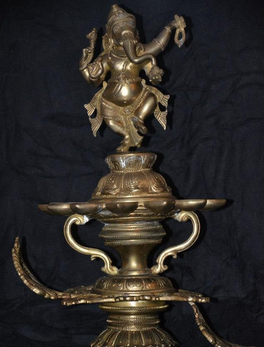 Diya with God Ganesha Dancing (13 Wicks) | InDesign