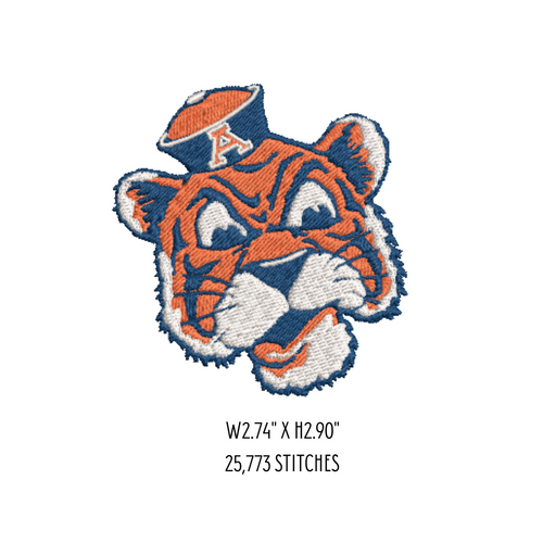 Vintage Aubie the Tiger, Auburn University | JenRicho Creative