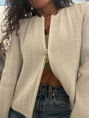 Giorgio Armani Women's Woven Two Way Front Zipper Jacket| Suburban Revival