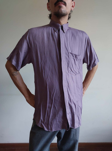 Camisa Allure em linho roxo (tam M) | Camaleoabrecho
