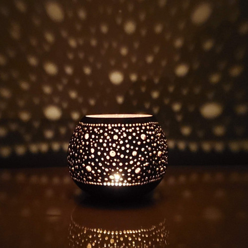 Galaxy Coconut Candle Holder Luminaria | Bohemian Bowls