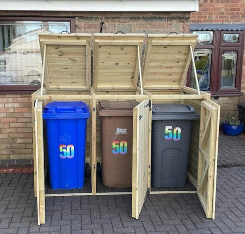 Wheelie Bin Store for 3 standard Bins | Addeco| Stoke-on-Trent