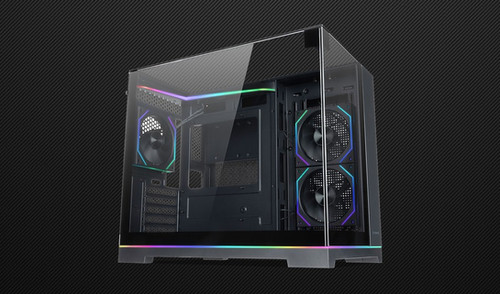 Tecware VX PRISM M BLACK Dual-Chambered MATX w/ 3x ARGB Mobo Sync Case ...