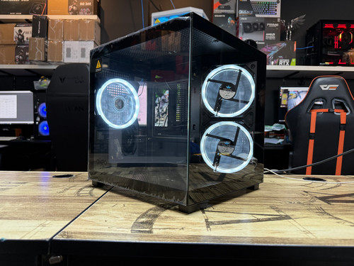 AIGO APOLLO A275 BLACK MATX Chassis w/ 3x Static White LED Case Fans | BattlePassTechParts