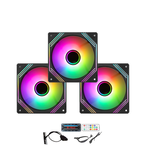 INPLAY OPENVIEW TOWER X3 3in1 ARGB CASE FANS BLACK | BattlePassTechParts