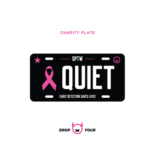 Charity License Plate - Breast Cancer Research | Quiet Racing Club