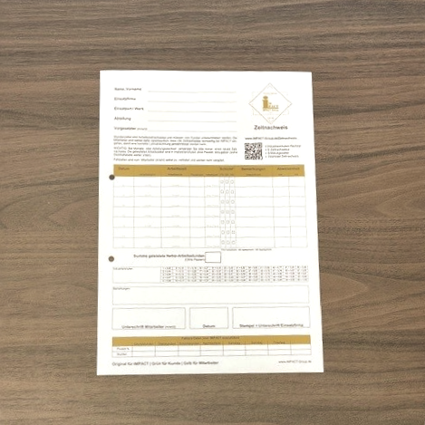 Zeitnachweise mit altem Logo (Durchschreibesatz 3-fach Einzelsätze) 100 ...