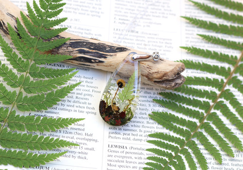 Real toadstool forest necklace sterling silver | Silverandbirch