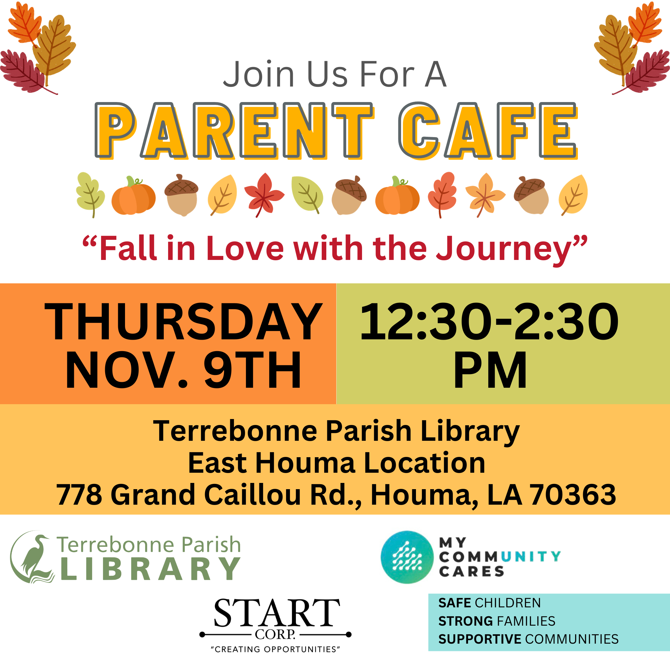 MCC Parent Cafe- Fall in Love with the Journey | Start Corp.