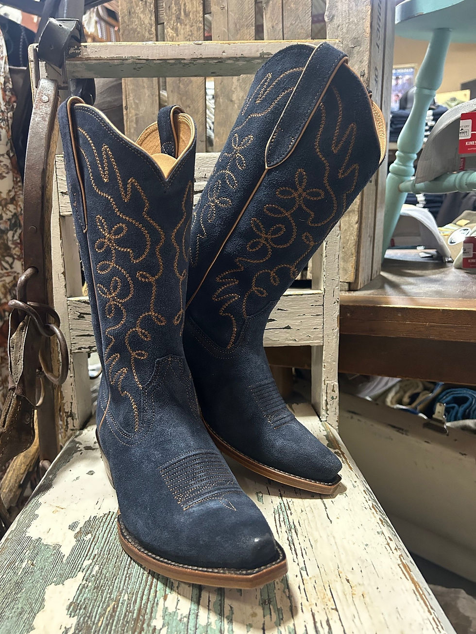 Ariat Ladies Blue Suede Jukebox Snip Toe Boot | The Cowboys Choice