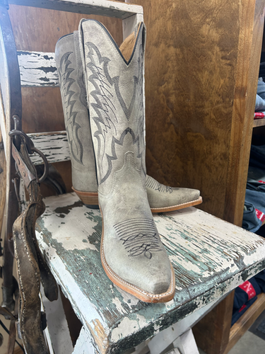 WOMAN'S OLD WEST LT. GRAY SNIP TOE WESTERN BOOT - LF1643 | The Cowboys ...