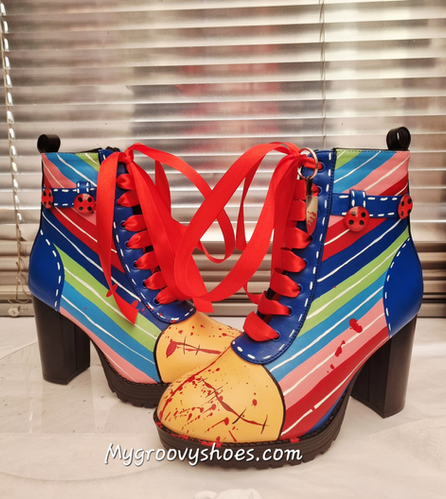 Chucky chuck boots choose option horror doll | Ghoulish Shoes