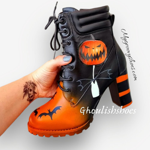 Halloween Pumpkin boots choose | Ghoulish Shoes