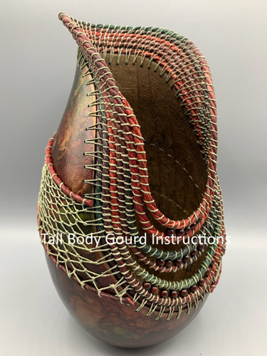 Tall Body Gourd, Coiling, Knotless Netting and Couching on a Gourd ...