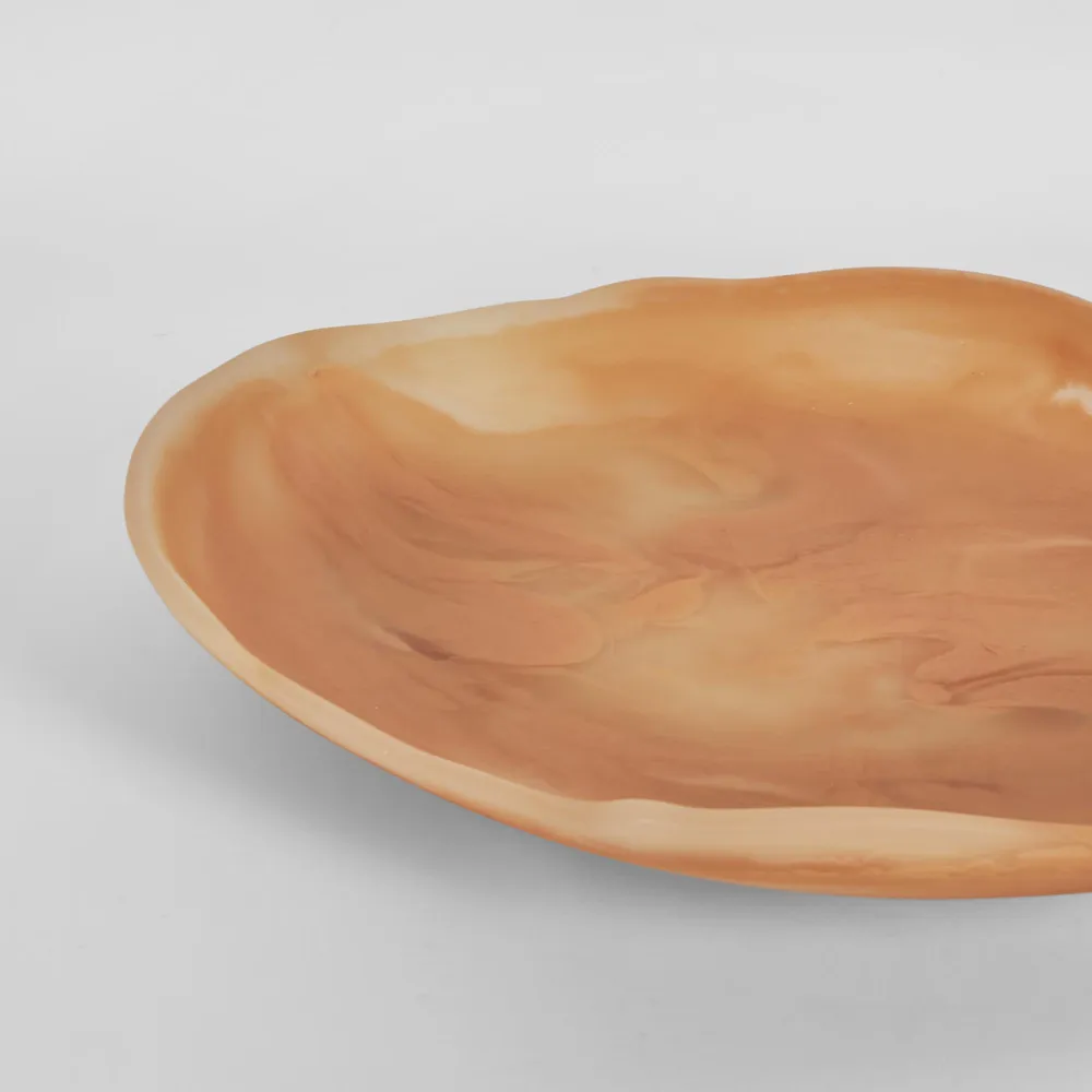 HALO SWIRL RESIN SERVING PLATTER MEDIUM PEACH | Velvet Moss