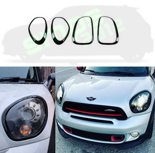 Mini R61 Paceman Gloss Black Headlight and Tail Light Covers | Smps2012