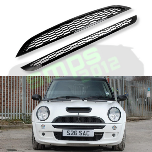 Mini R50, R52, R53 Top + Bottom Replacement Grille, Piano Black Gloss ...