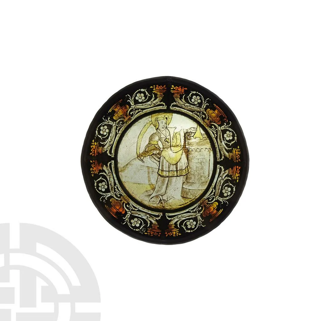 Round stained Renaissance glass panel (X13) | jimwuerstlin