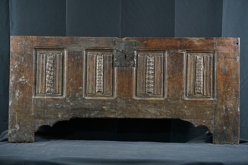 A linenfold oak chest front, early 16th century (V42) | jimwuerstlin