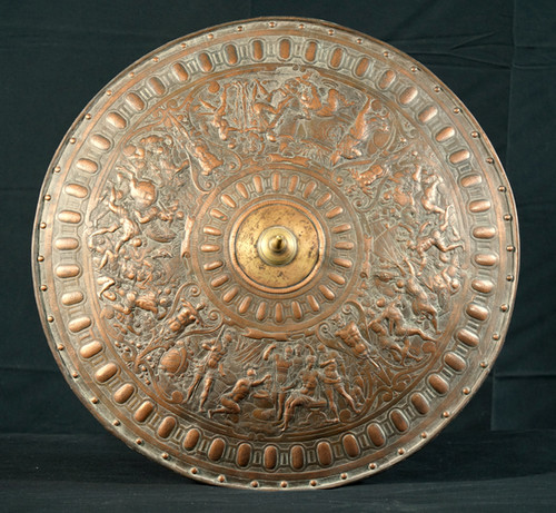 An exquisitely detailed copper hall shield, late 19th century (Y23 ...