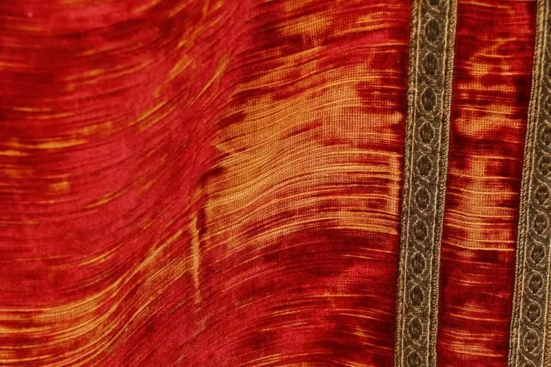 Renaissance silk orphrey panel on Velvet, 17th century (S14) | jimwuerstlin
