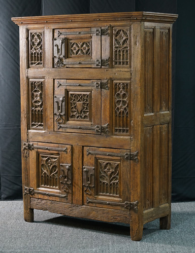 An exceptional Flemish Gothic oak cupboard, late 15th / early 16th ...
